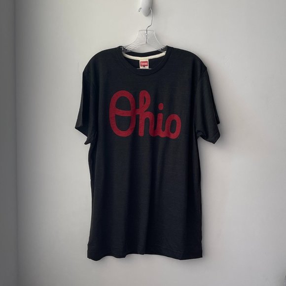 HOMAGE | Shirts | Homage Script Ohio Charcoalred Tshirt | Poshmark